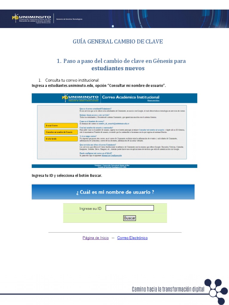 Guía General Cambio de Clave | PDF | Contraseña | Clave (criptografía)