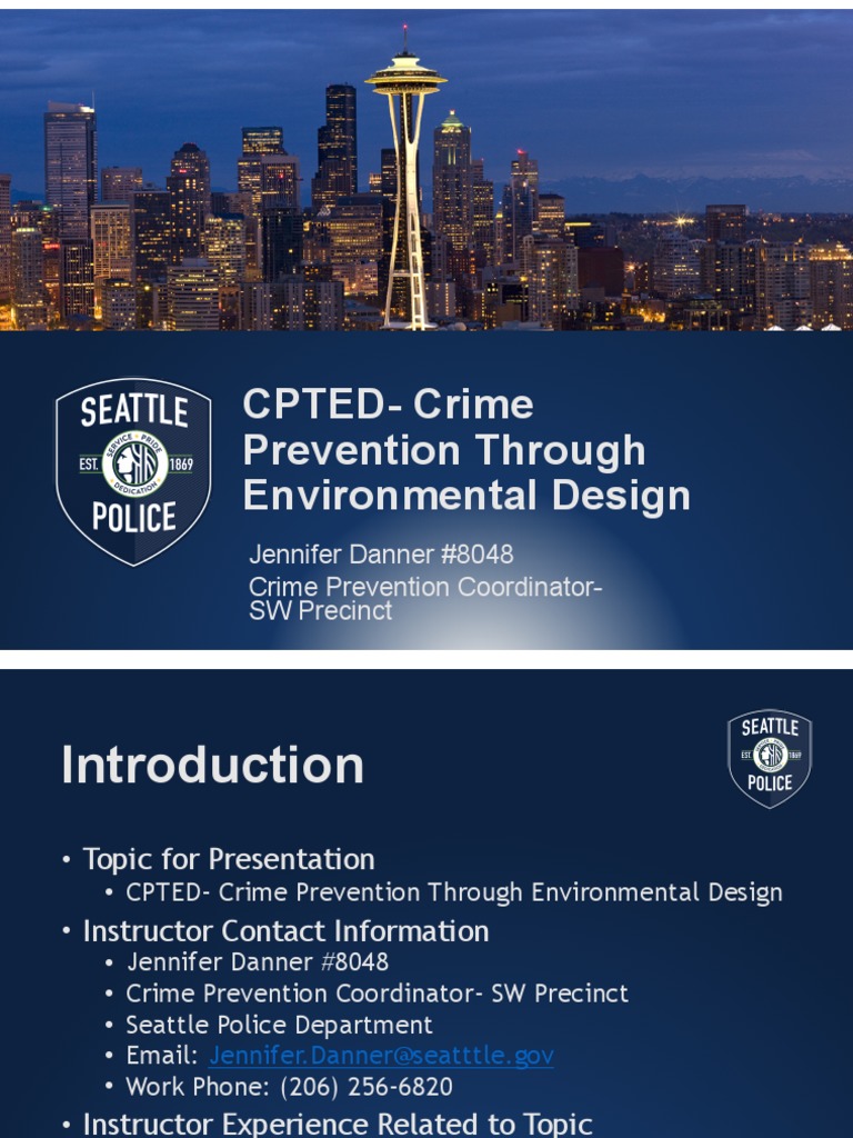 CPTED Presentation | PDF | Crime Prevention | Public Sphere