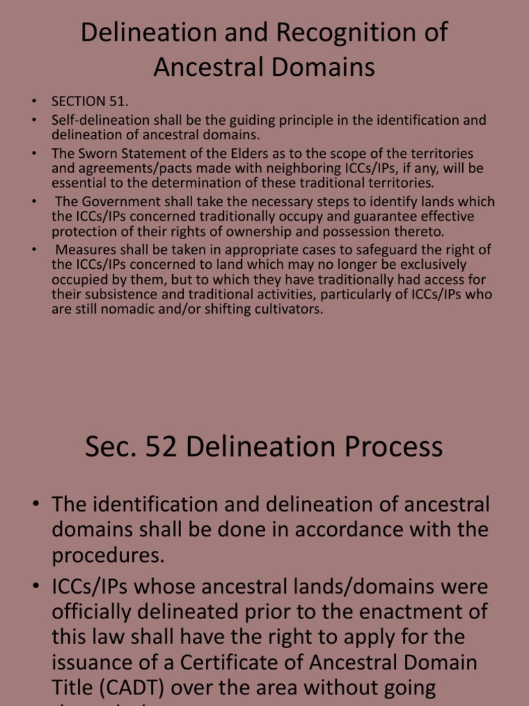 Delineation and Recognition of Ancestral Domains | PDF | Injunction ...