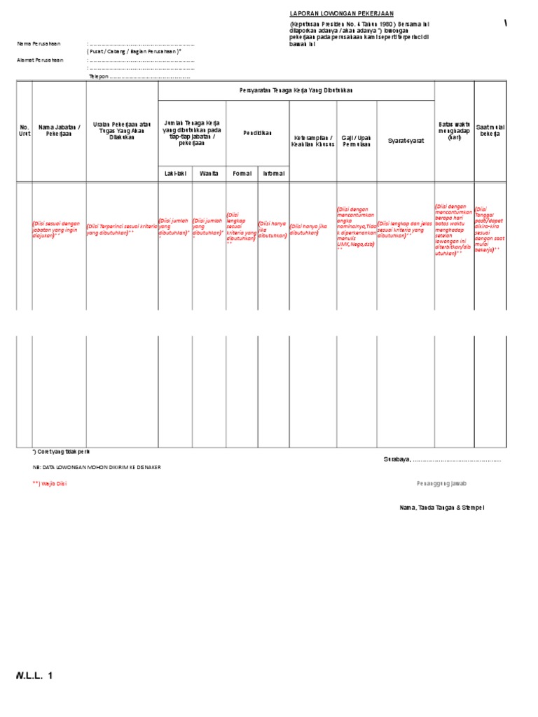 Form Panduan WLL | PDF