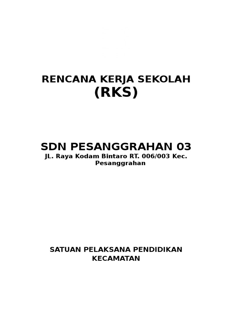Cover Rencana Kerja Sekolah | PDF