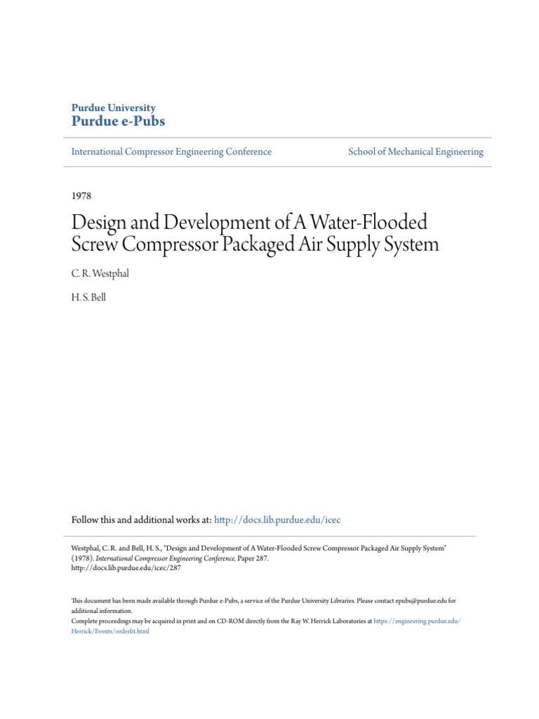 Design and Development of A Water-Flooded Screw Compressor Packag | PDF ...