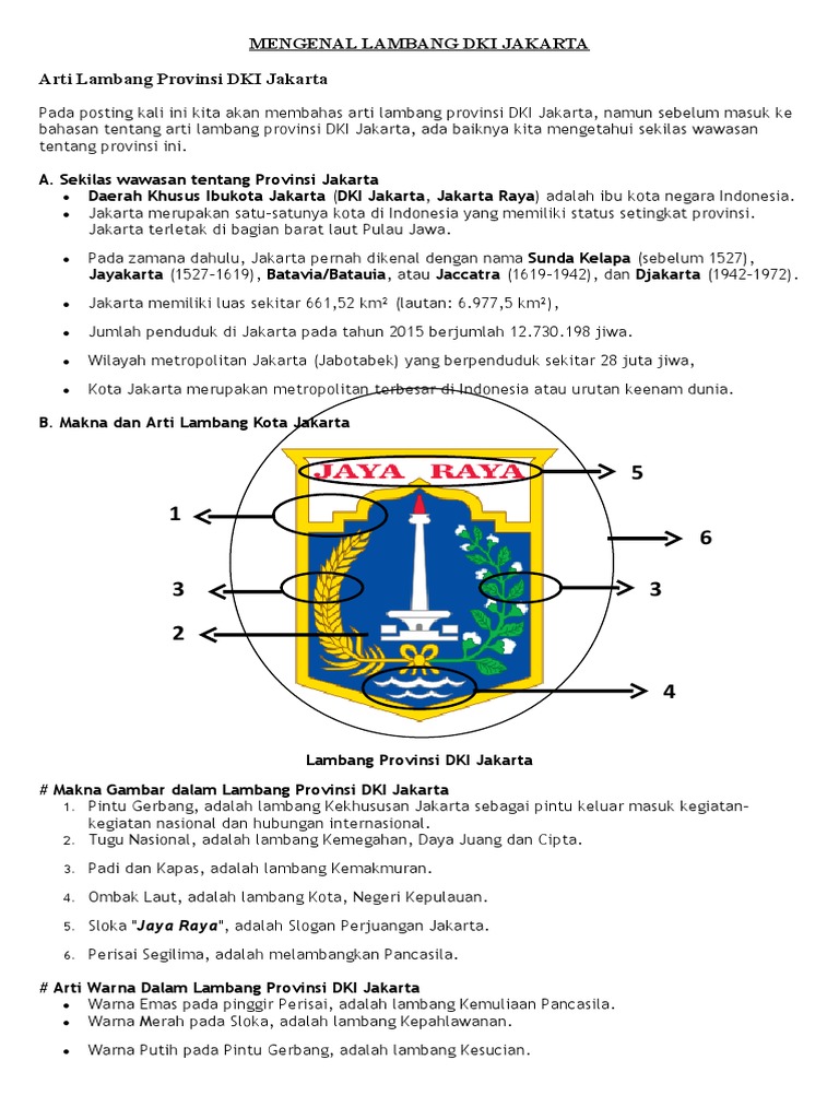 Mengenal Lambang Dki Jakarta (Kelas.4) | PDF
