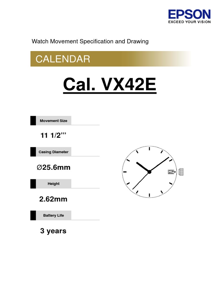 Cal. VX42E: Calendar | PDF | Electrical Engineering | Electromagnetism