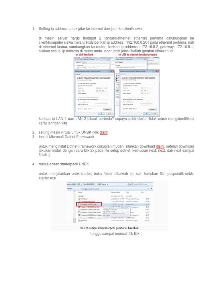 Setting Ip Address Untuk Jalur Ke Internet Dan Jalur Ke Client | PDF