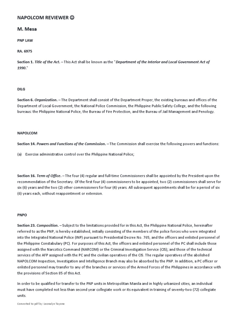 NAPOLCOM Reviewer 220614183017 PDF | PDF | Pardon | Crime & Violence