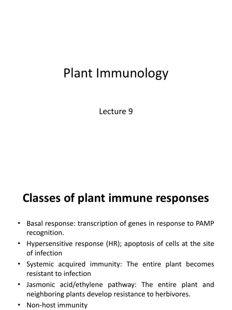 Plant Immunology Lecture 9 | PDF | Immune System | Innate Immune System