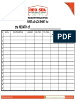 Monthly First Aid Log Sheet | PDF