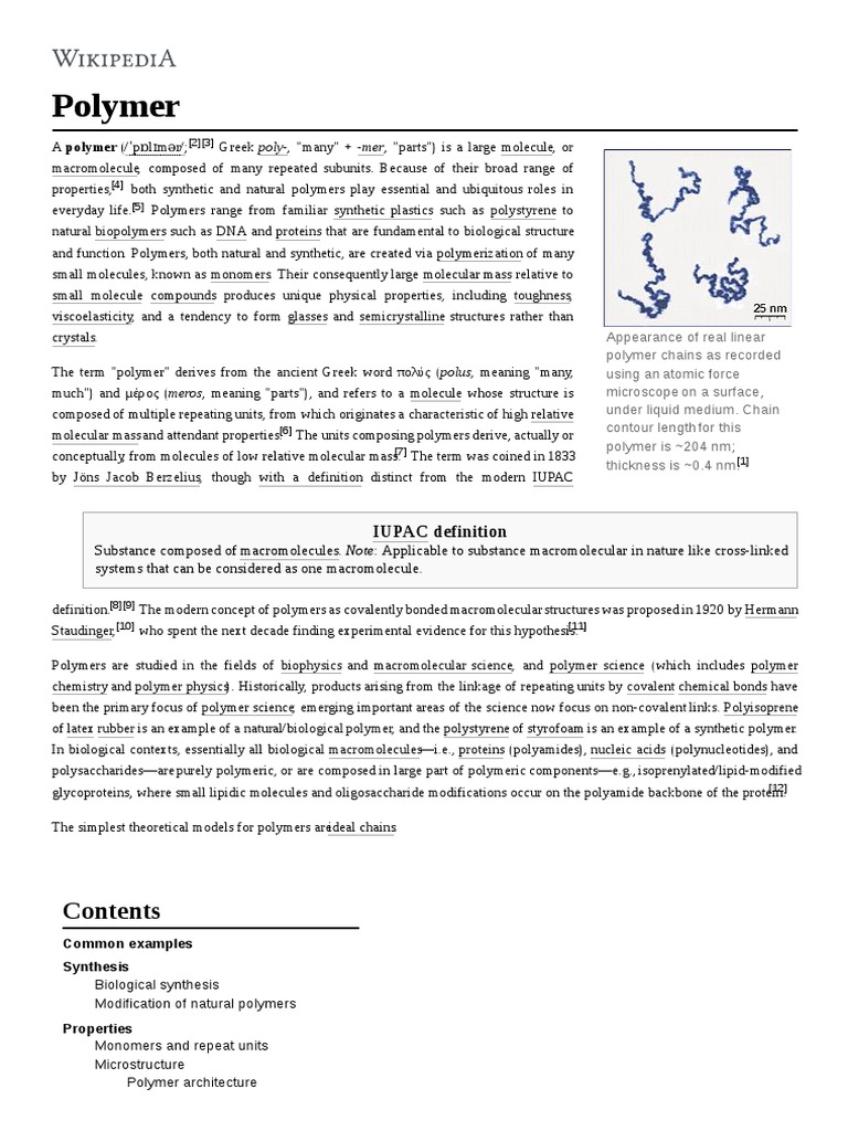 Polymer: IUPAC Definition | PDF | Copolymer | Polymers