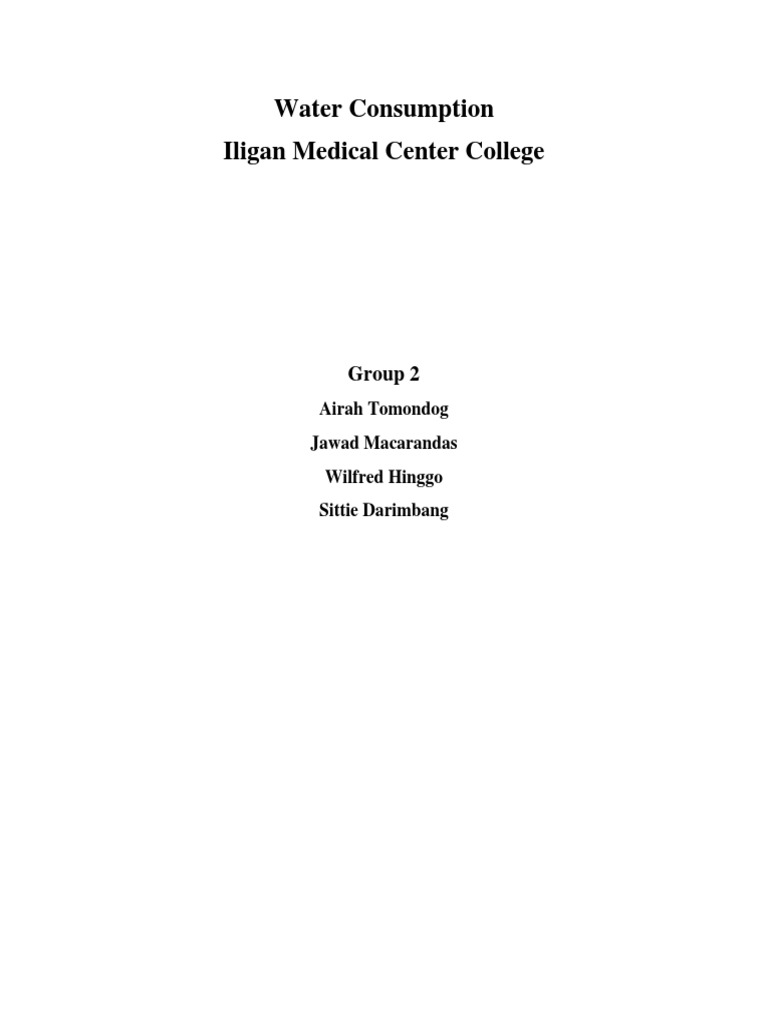 Water Consumption | PDF