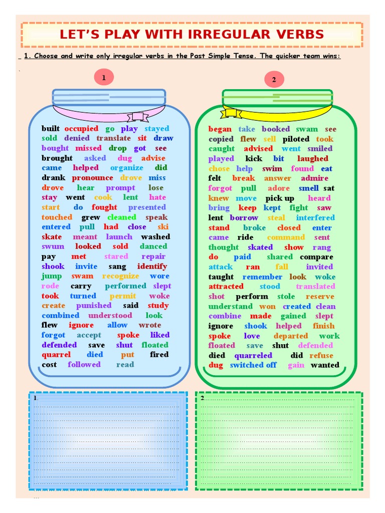 Irregular Verbs: Past Tense Play | PDF
