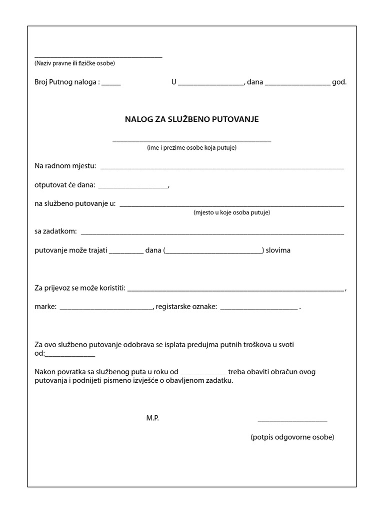 Putni Nalog i Obracun (1)