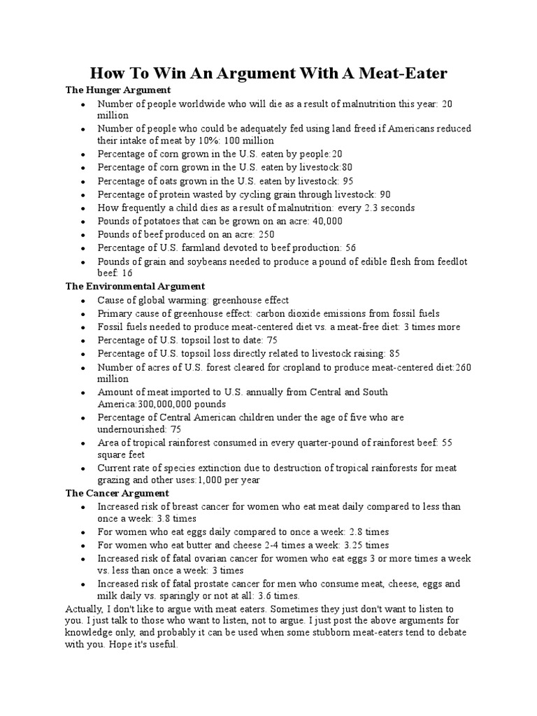 How To Win An Argument With A Meat | PDF | Livestock | Meat