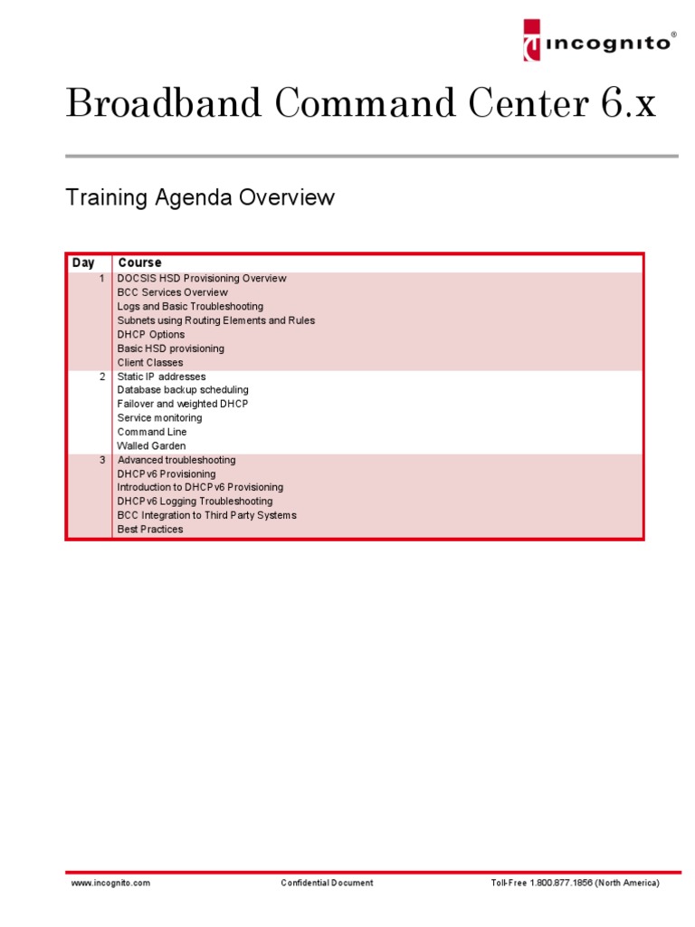 AGENDA BCC 6.x Training Agenda | PDF | Telecommunications | Internet ...