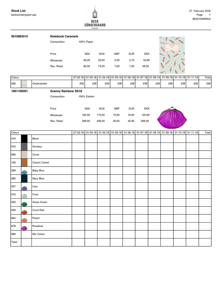 Stock List | PDF