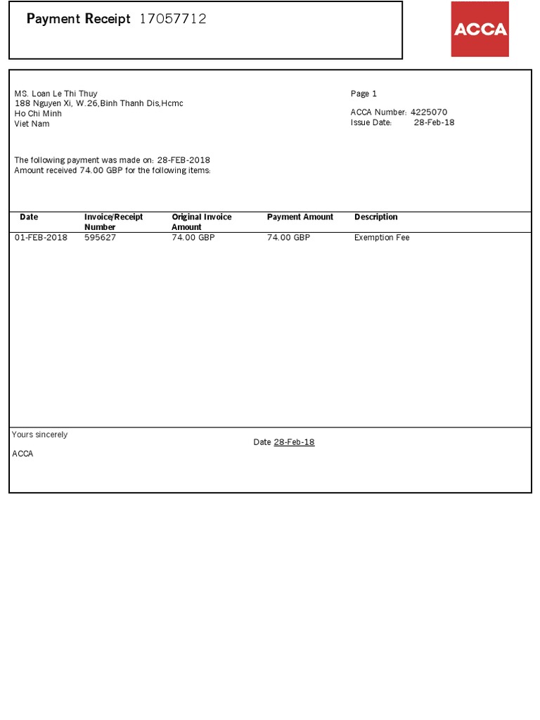 Date Invoice/Receipt Number Original Invoice Amount Payment Amount ...