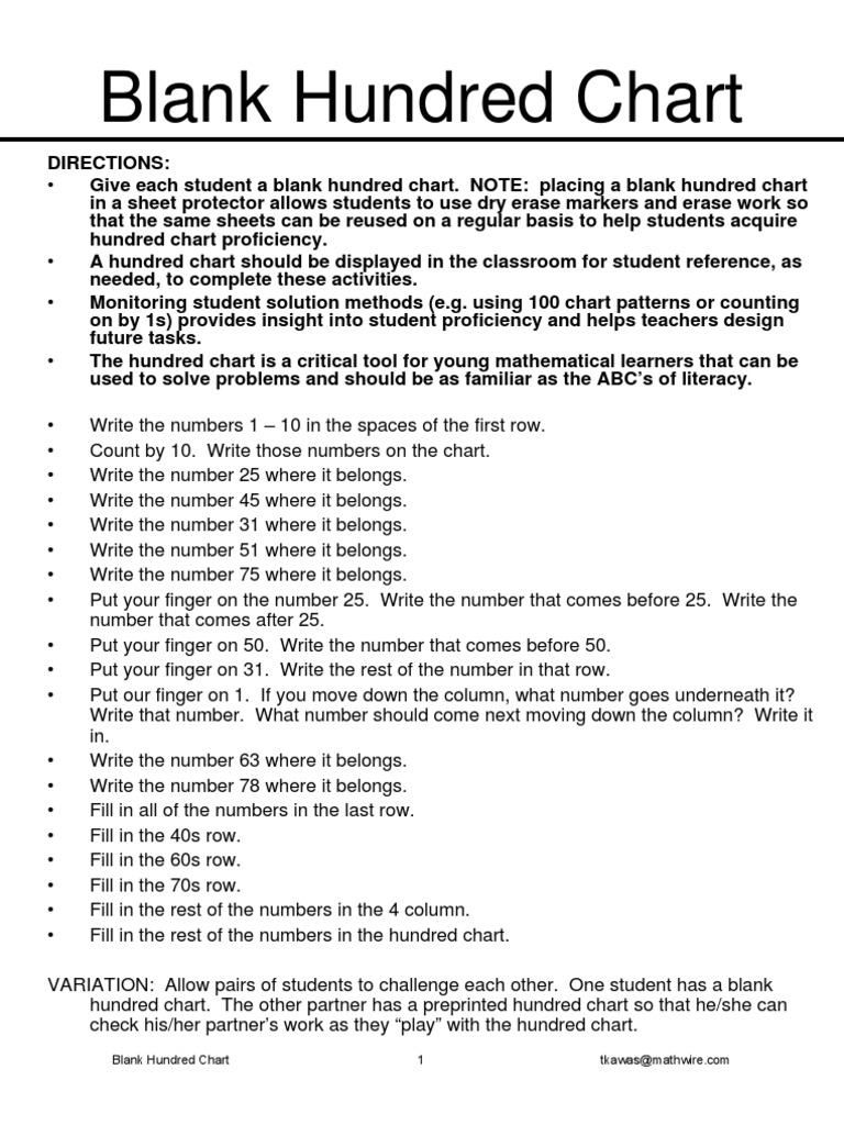 Blankhundredchart PDF | PDF
