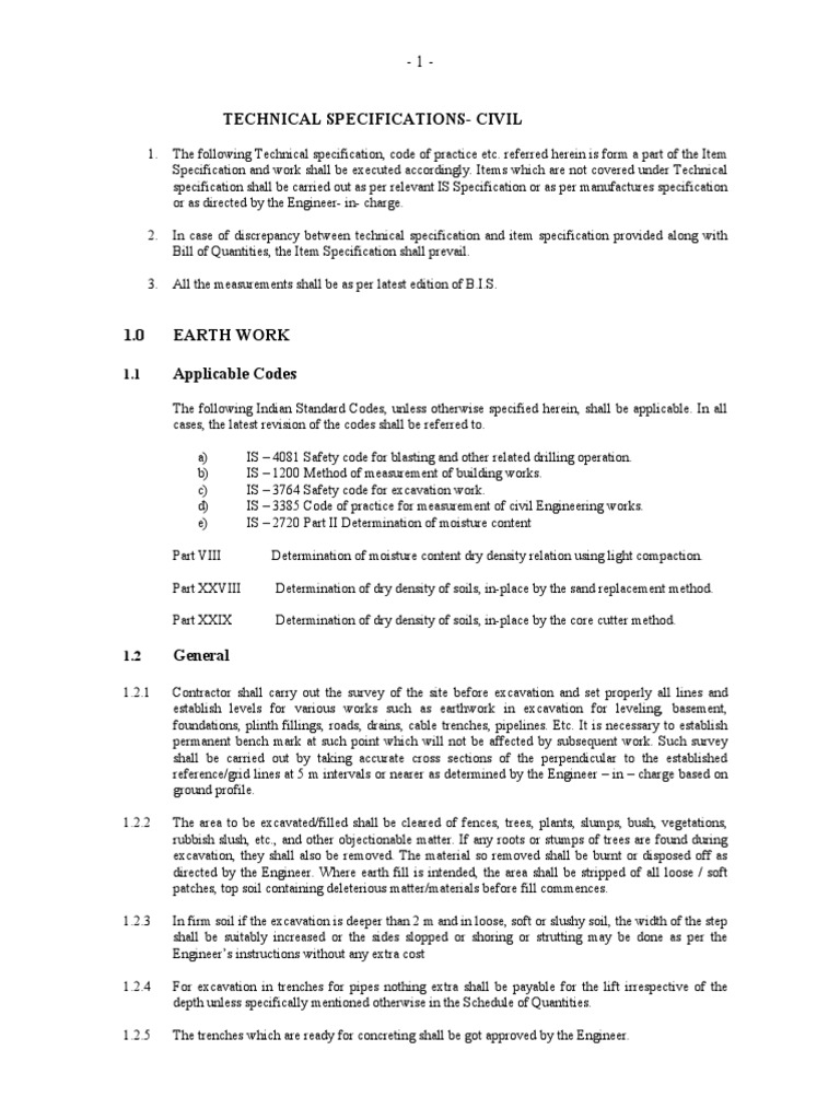 Technical Specifications | PDF | Deep Foundation | Construction Aggregate