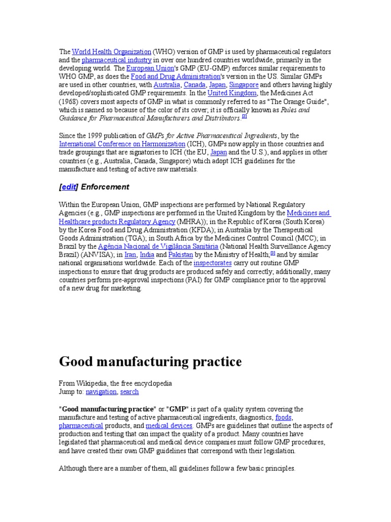 GMP Basics | PDF | Pharmacy | Pharmaceutics