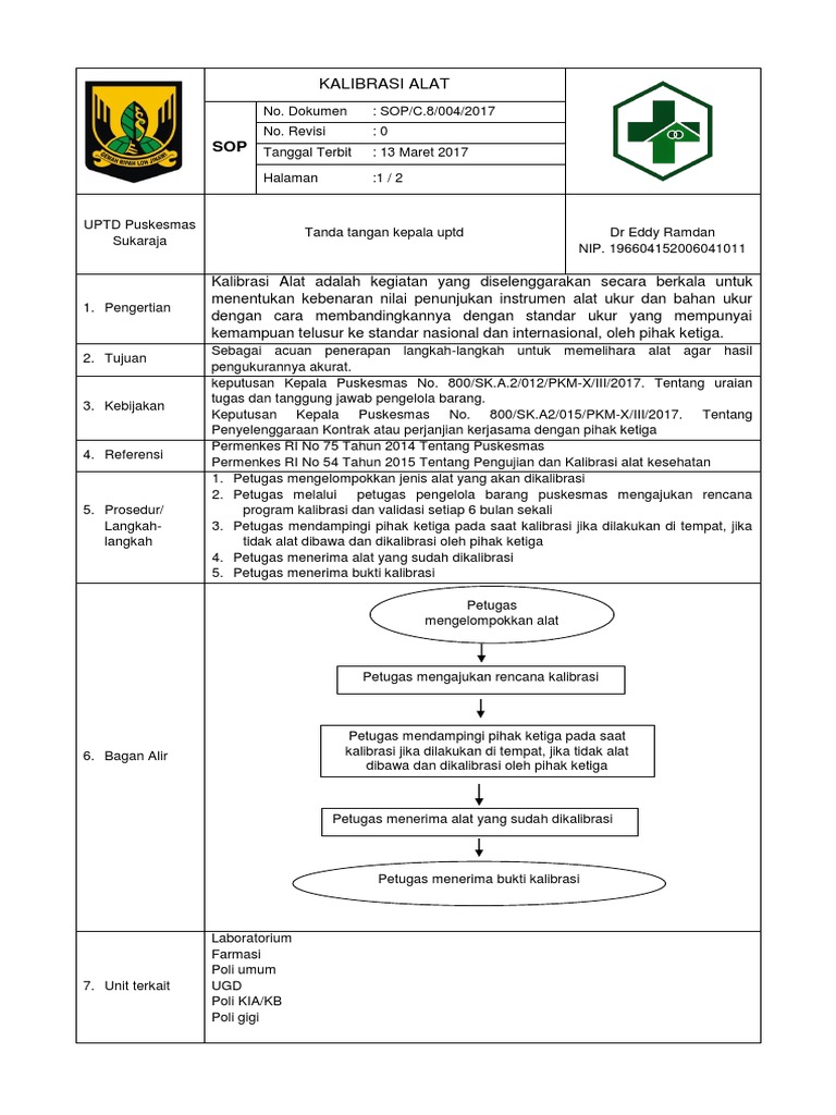 Sop Kalibrasi UKP | PDF