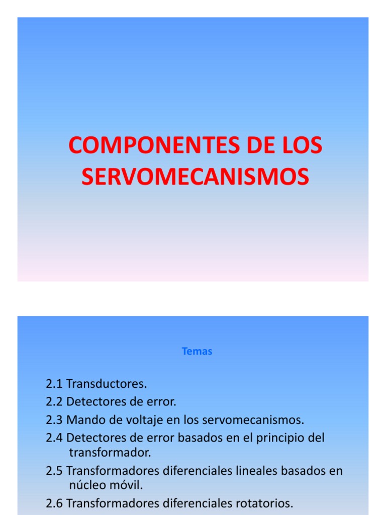 Componentes de Servomecanismos | PDF | Transformador | Inductor