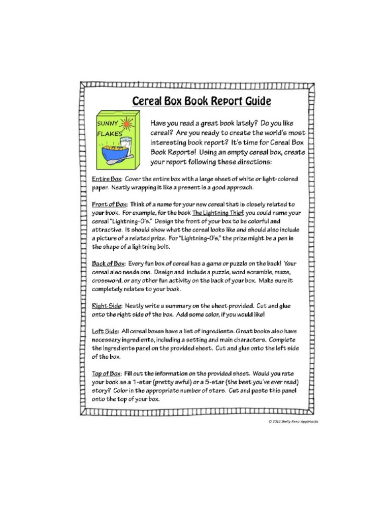 Cereal Box Book Report | PDF