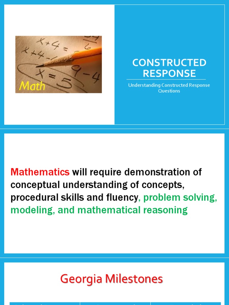 Understanding Constructed Response Questions | PDF | Rubric (Academic ...
