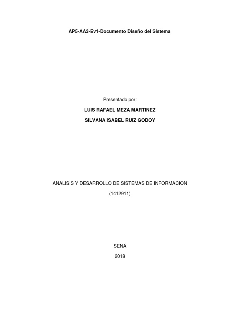 AP5 AA3 Ev1 Documento Diseño Del Sistema | Descargar gratis PDF | Archivo de computadora ...