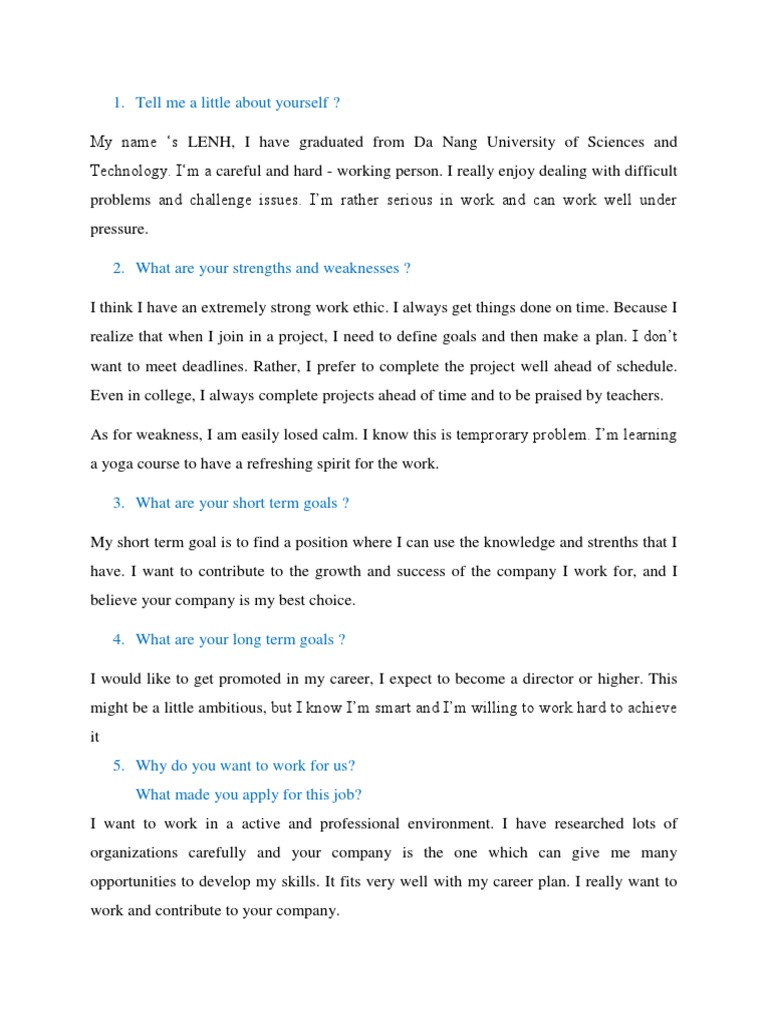 Tell Me A Little About Yourself ? | PDF | Psychological Concepts | Learning