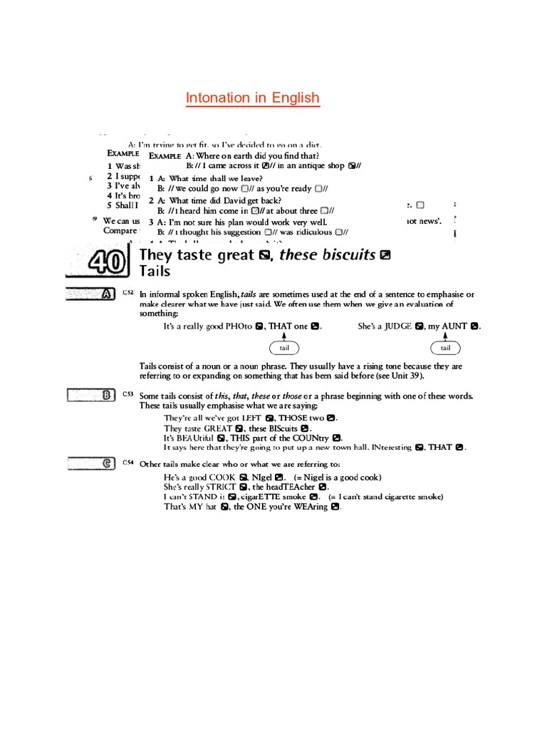 Intonation Practice | PDF