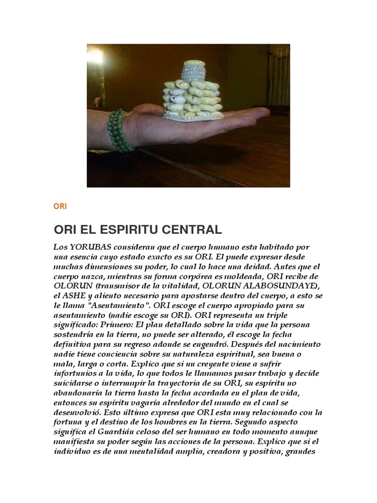 El Ori | PDF | Rituales | Destino