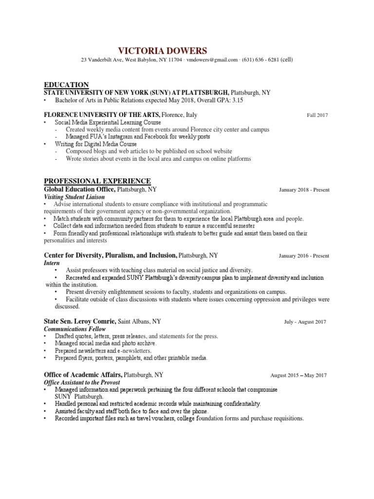 Victoria Resume | PDF | Mass Media | Social Media