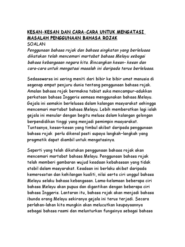 Kesan, Cara, Punca | PDF