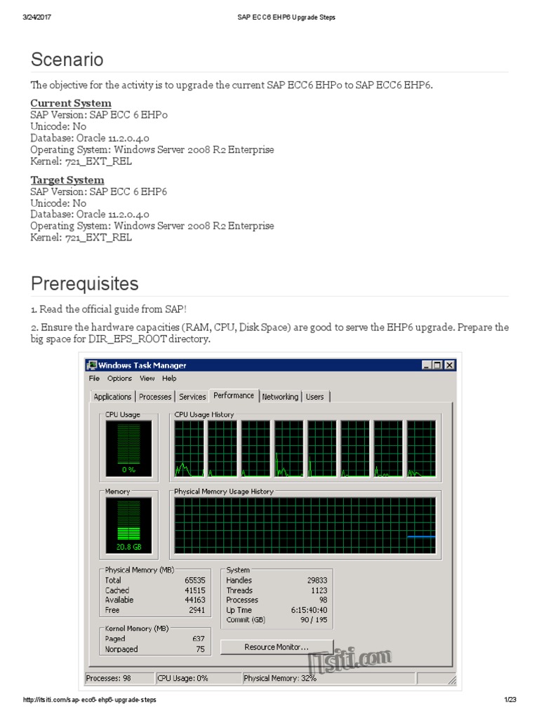 SAP ECC6 EHP6 Upgrade Guide | PDF | Oracle Database | Operating System