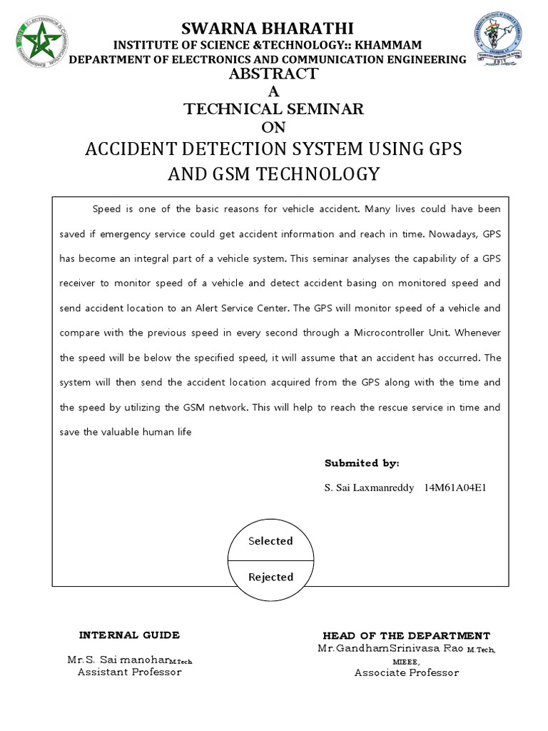 Accident Detection Using Gps and GSM | PDF