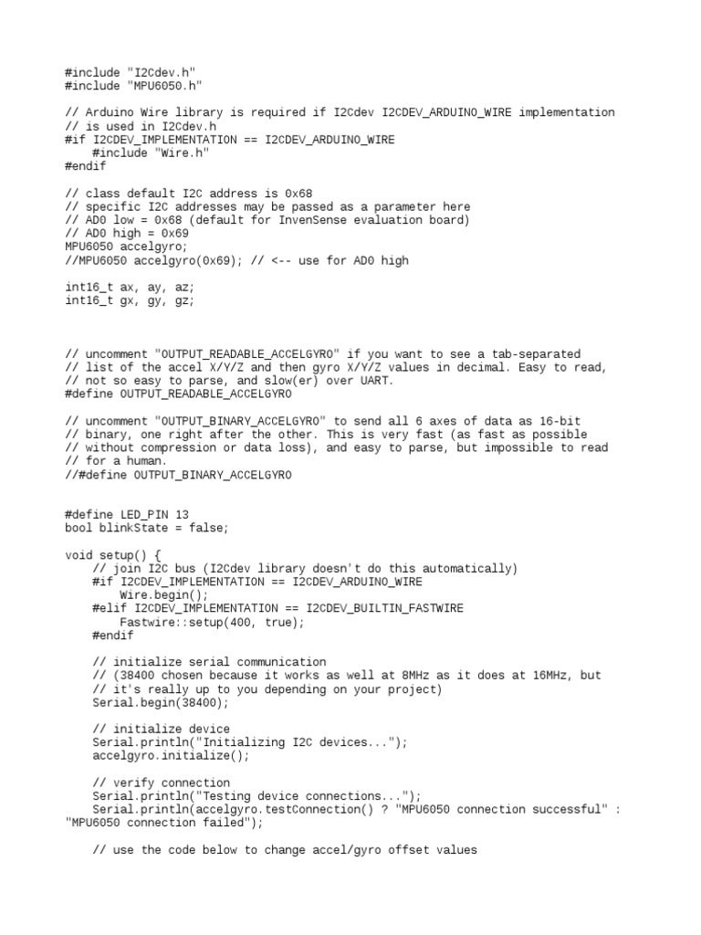 Mpu6050 Raw | PDF | Software Engineering | Computer Programming