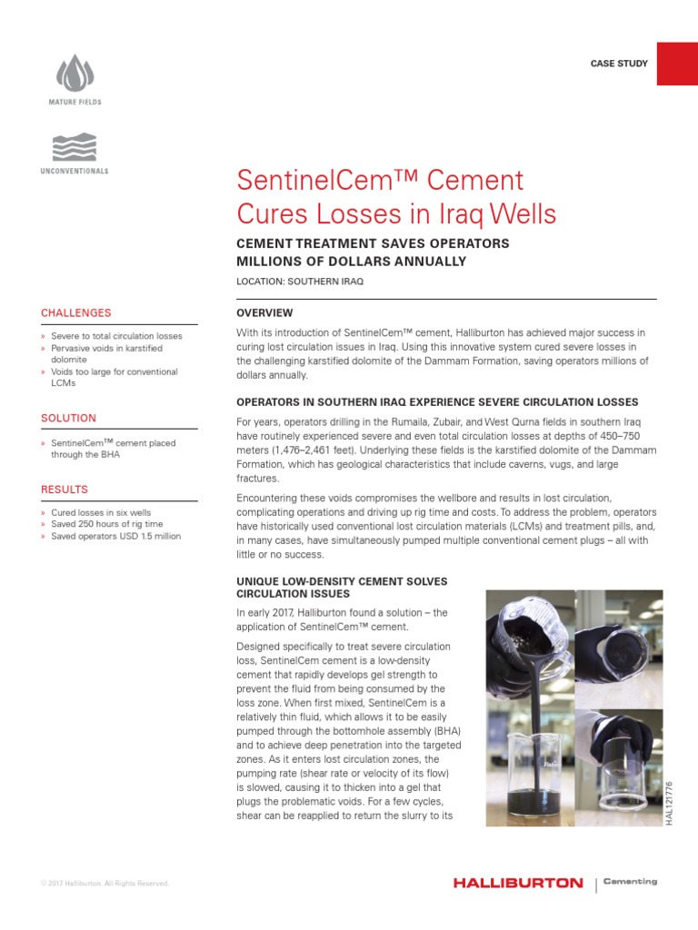 Sentinel Cem | PDF | Halliburton | Cement