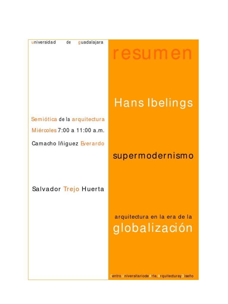Arquitectura y Globalización: Supermodernismo | PDF | Science | Ciencia ...