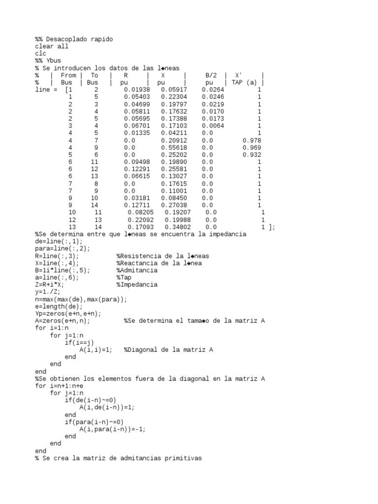 Programa Desacoplado Rapiop en MatLab | PDF
