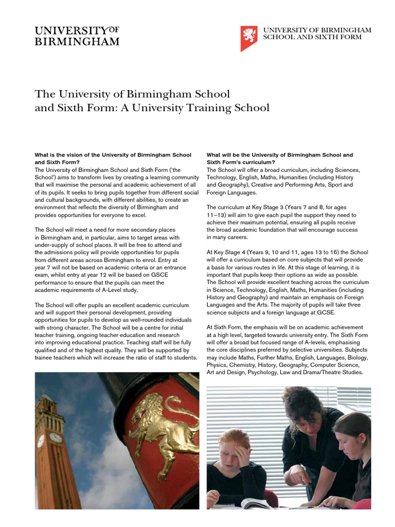University School Leaflet | PDF | Curriculum | University And College ...