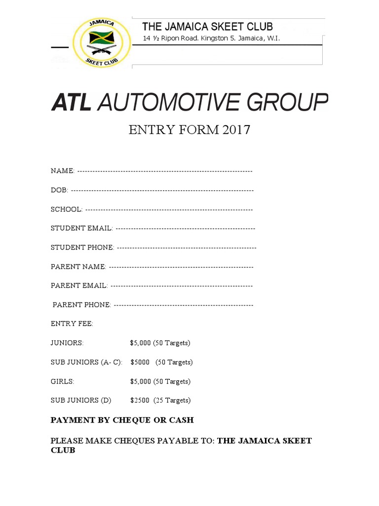 Entry Form - Atl 2017 | PDF