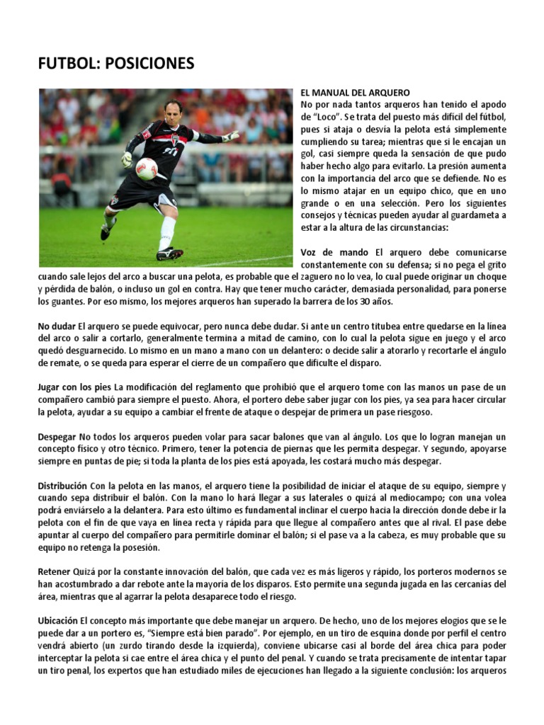 Futbol - Puestos y Las Posiciones 2 PDF | PDF | Defensor (Asociación de Fútbol) | Delantero ...