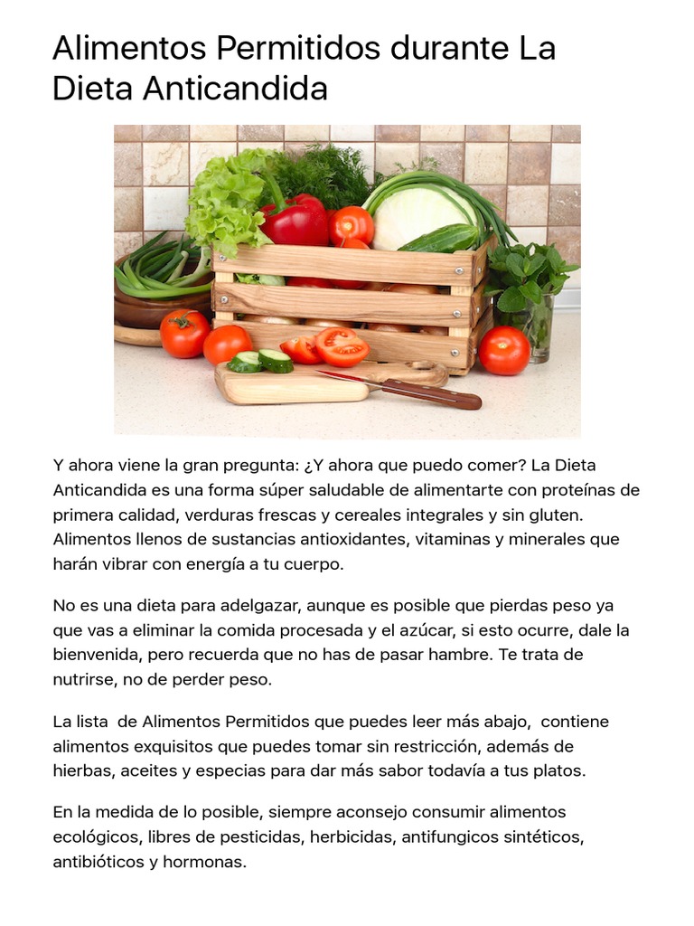 Alimentos Permitidos Durante La Dieta Anticandida - Tratamiento ...