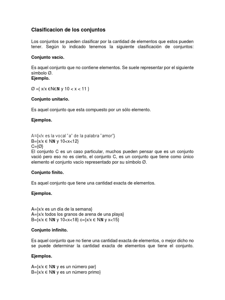 Clasificacion de Los Conjuntos | PDF | Aritmética | Número primo