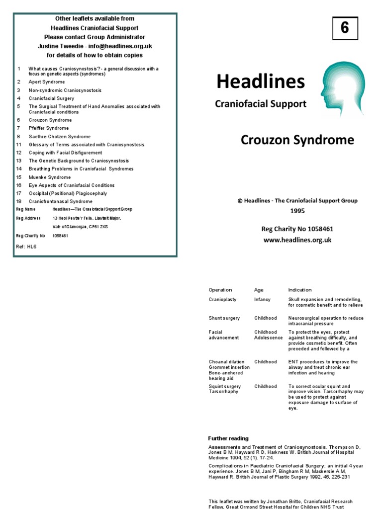 HL6 Crouzon Syndrome | PDF | Skull | Clinical Medicine