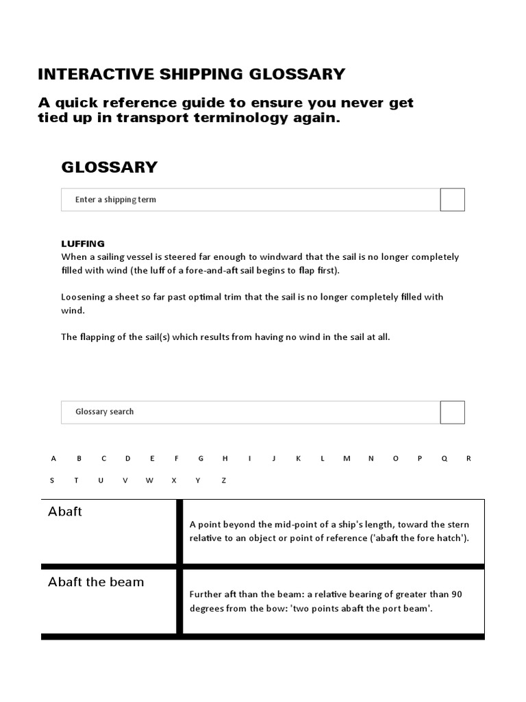 Shipping Glossary of Terms - MSC | PDF | Anchor | Admiralty