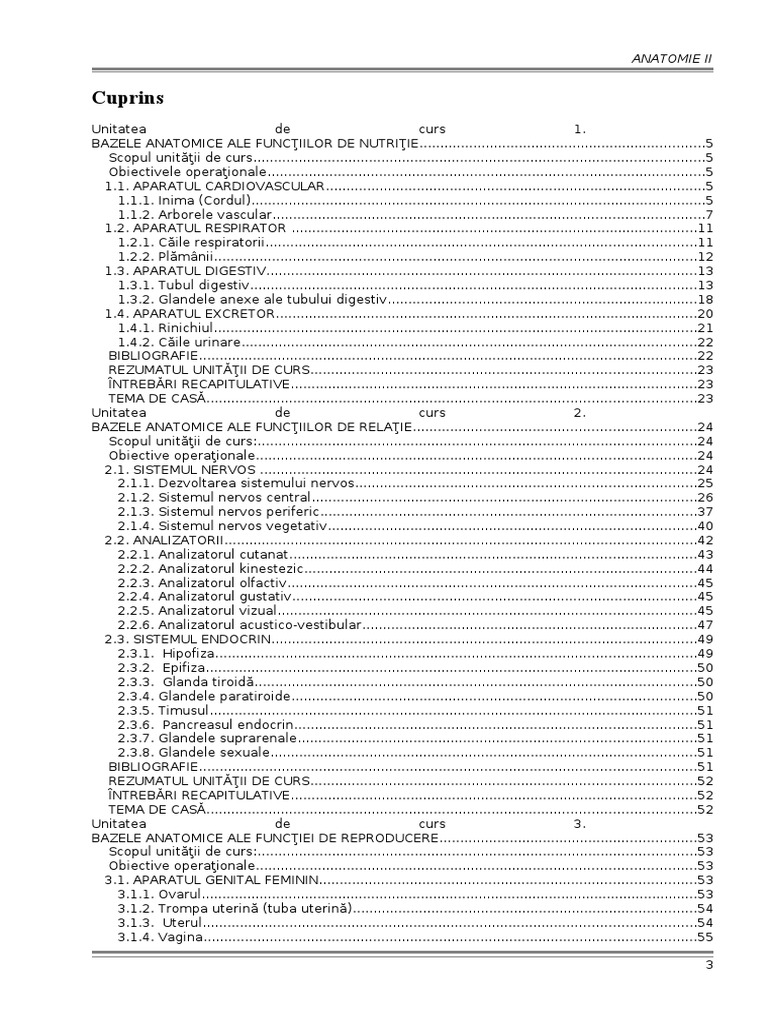 Curs Anatomie II PDF | PDF