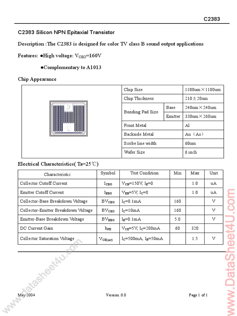 C2383 Shanghai SIM BCD Semiconductor | PDF | Electronic Engineering | Electrical Engineering