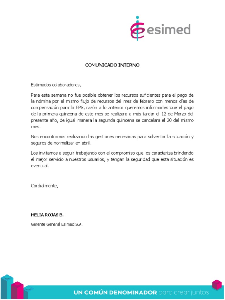 Comunicado Interno 2 | PDF