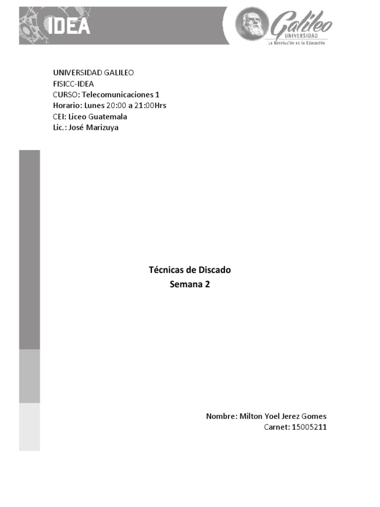 Tecnicas de Discado | PDF | Ingeniería Informática | Comunicación oral